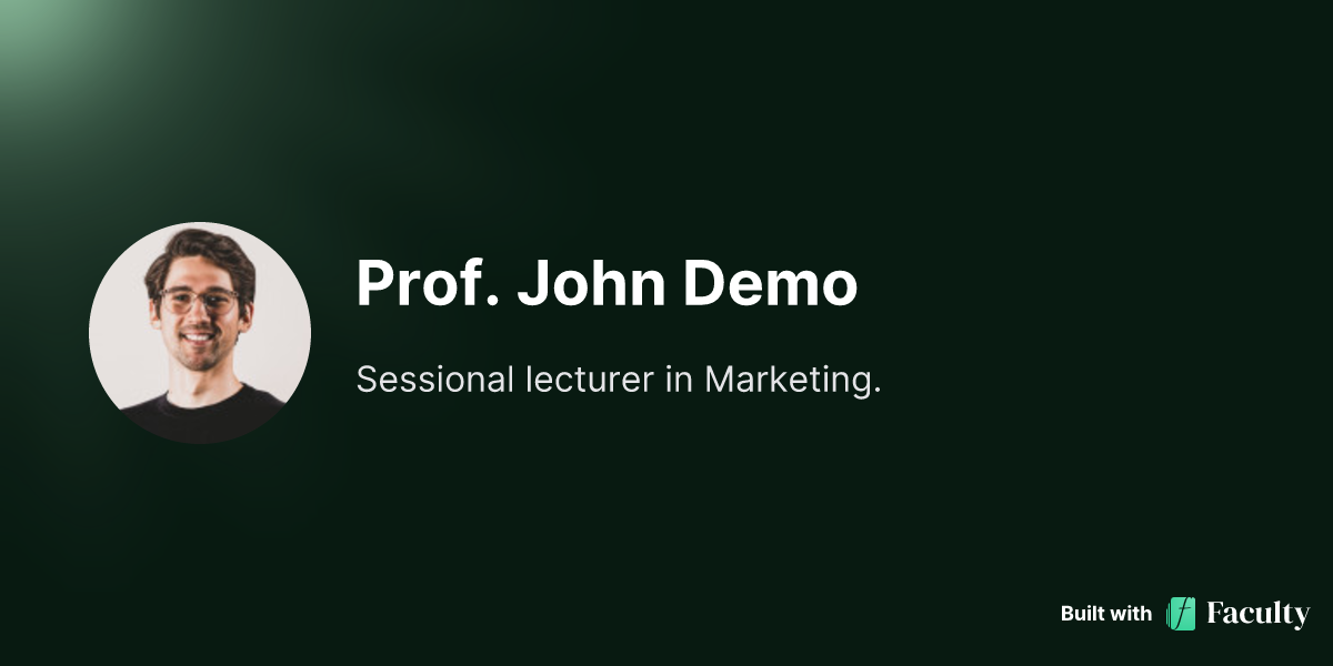 Prof. John Demo